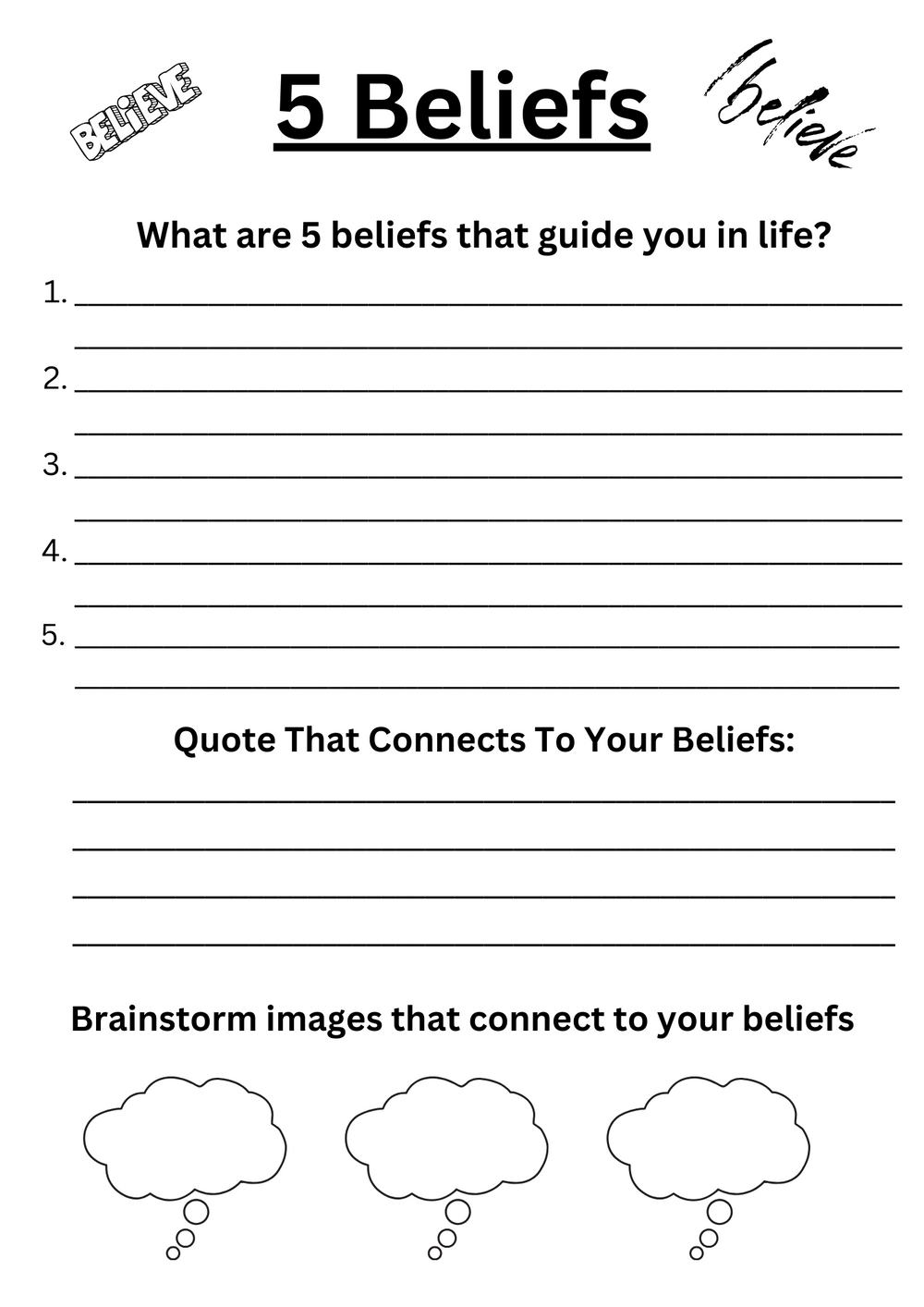Creating a Student Portfolio: Unveiling Your 5 Beliefs